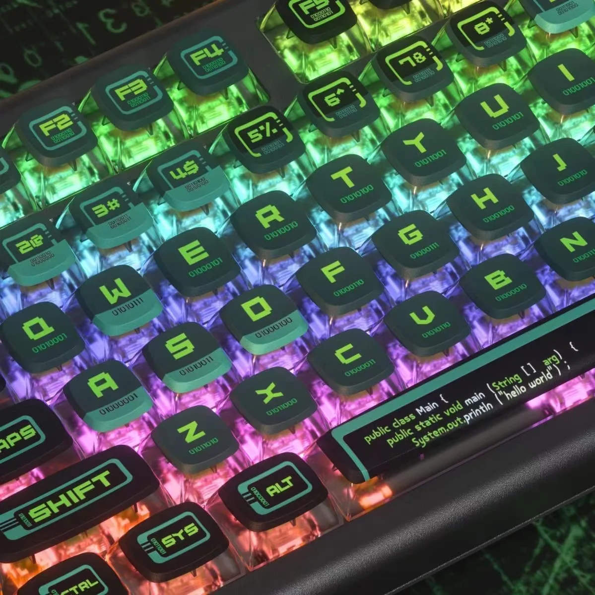 Binary-Transparent-Keycap-PBT-Key-Cap-Double-Leather-Milk-Key-Cap ...