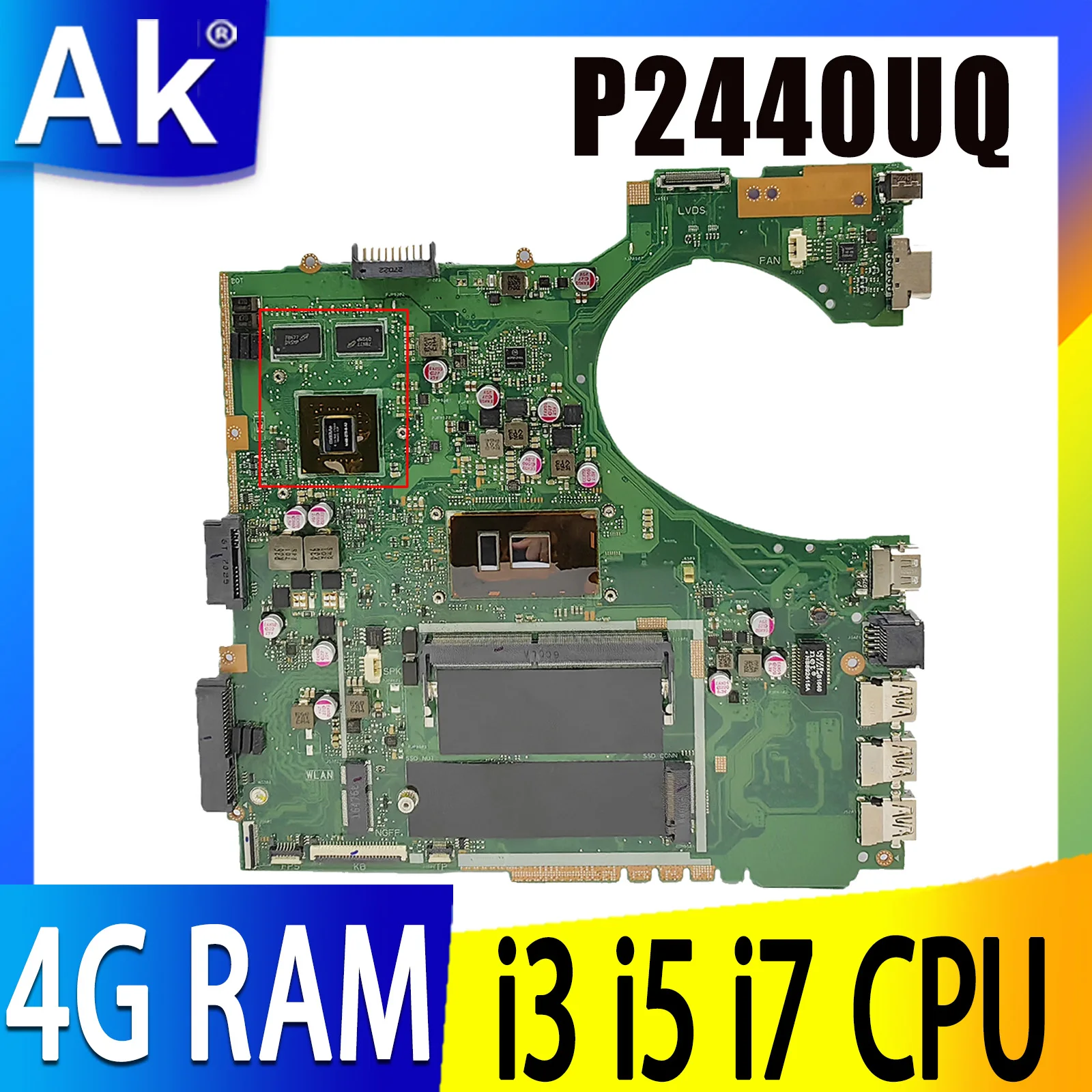 Placa base para portátil P2440U, placa madre para ASUS PRO, P2440 ...
