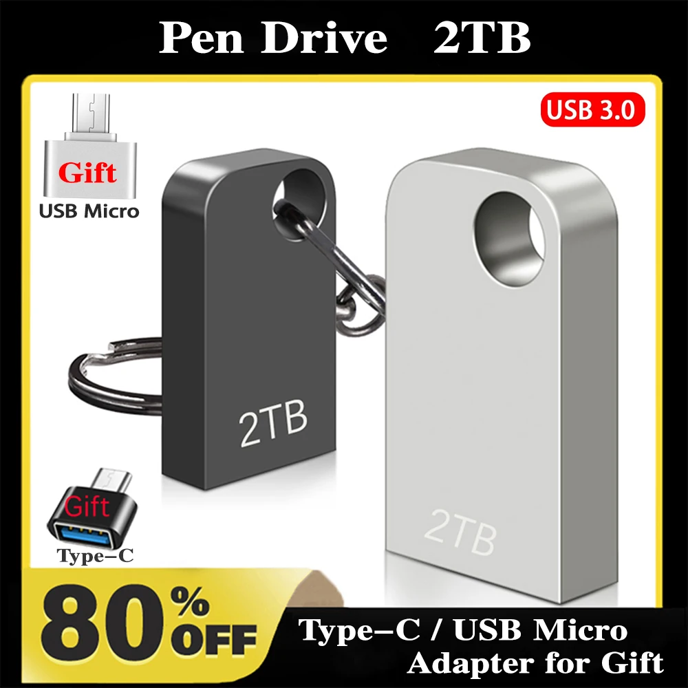 Unidad-Flash-USB-3-0-de-2TB-Pendrive-de-2TB-Adaptador-tipo-C-met-lico ...