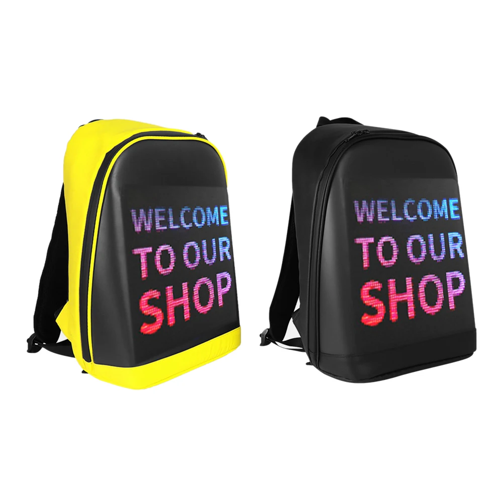 Women-Men-LED-Display-Screen-Dynamic-Waterproof-Backpack-Laptop-Bag ...