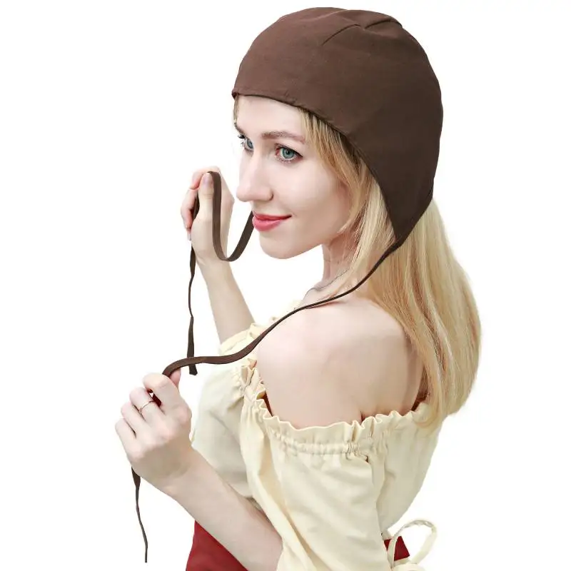DAZCOS-Medieval-Coif-Cap-Linen-Cap-Women-s-13-15-Century-Cap-Victorian ...