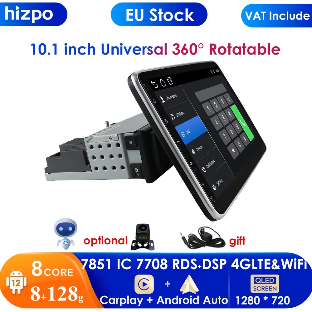 3g + 32g 10.1 ''360 Rotatable 1 Din Autoradio Gps Para Universal Stereo Car Multimedia Player ...