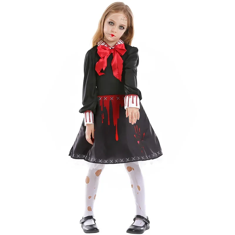 Bloody-Dress-Up-Gothic-Dress-For-Girls-Halloween-Scary-Costume-Carnival ...