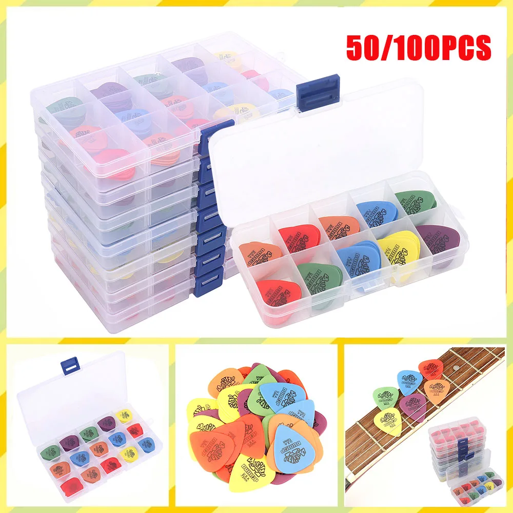 Acoustic-Electric-Guitar-Picks-50pcs-100pcs-Dunlop-With-Box-Plectrum ...