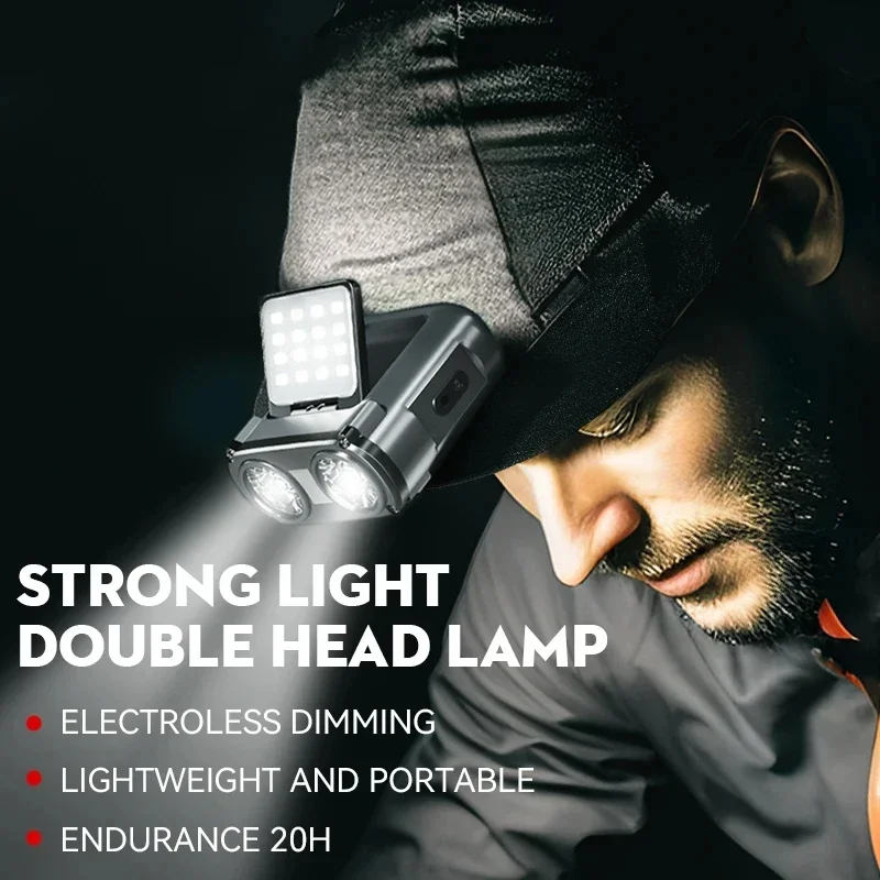 Owl Headlamp Type-c Rechargeable Headlight Portable Rotating Hunting ...