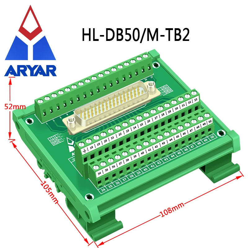 50 Pins Db50 Male D-sub Dr-50 Male Female Signals Terminal Pcb Breakout ...