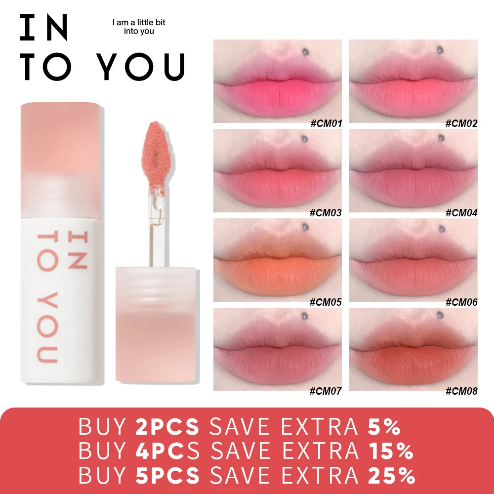 INTO YOU Makeup Women Light Cloud Lip Gloss Muddy Texture Lip Tint Long ...