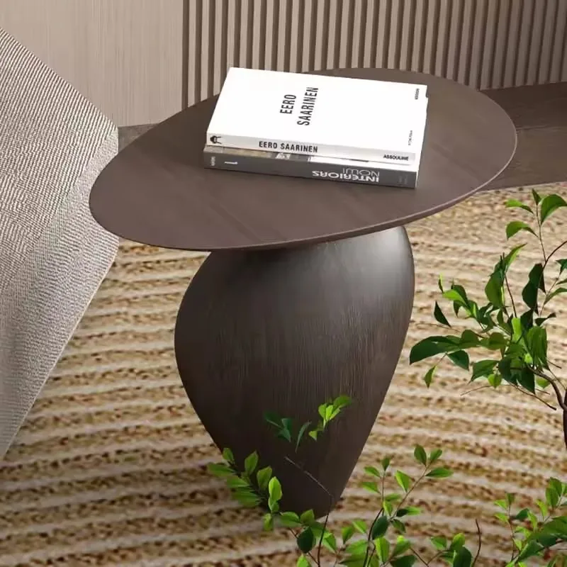 Pebble Poise: Nordic Solid Wood Side Table – Timeless Elegance for ...