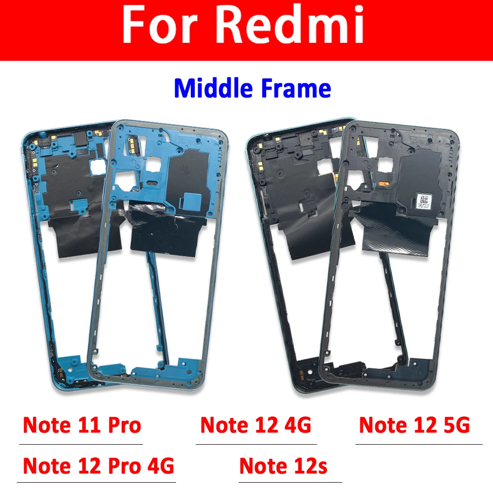 Cadre-central-pour-Xiaomi-Redmi-Note-12S-12-4G-5G-avec-bouton-lat-ral ...
