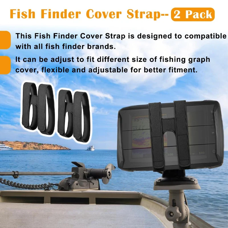 2 Pack Fish Finder Cover Strap/Fishing Graph Cover Straps for Securing ...