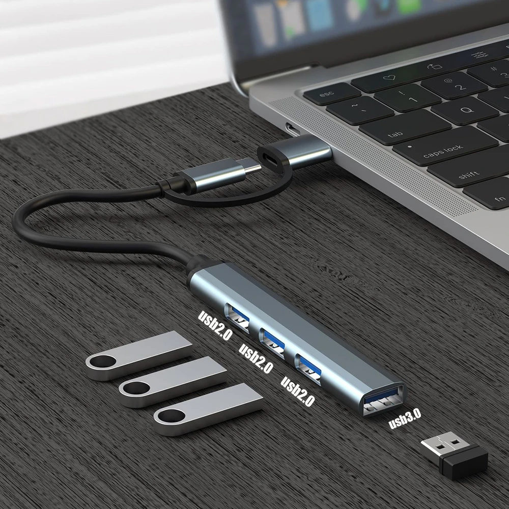 USB-Hub-USB3-0-Pemisah-Kecepatan-Tinggi-U-Disk-Adaptor-Keyboard ...