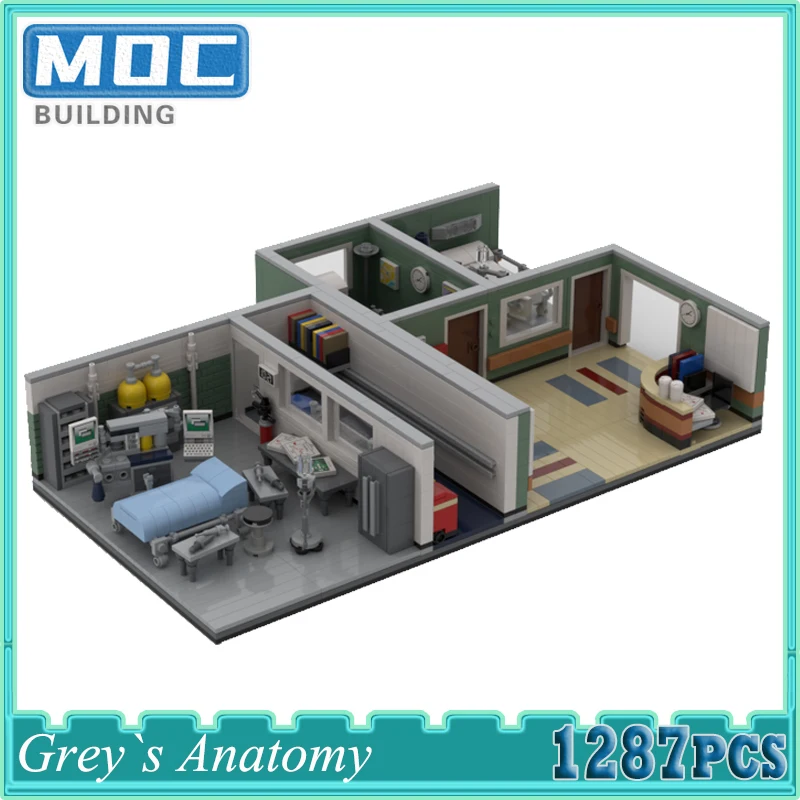 MOC City House Building Blocks Grey`s Anatomy Model Set Street View ...