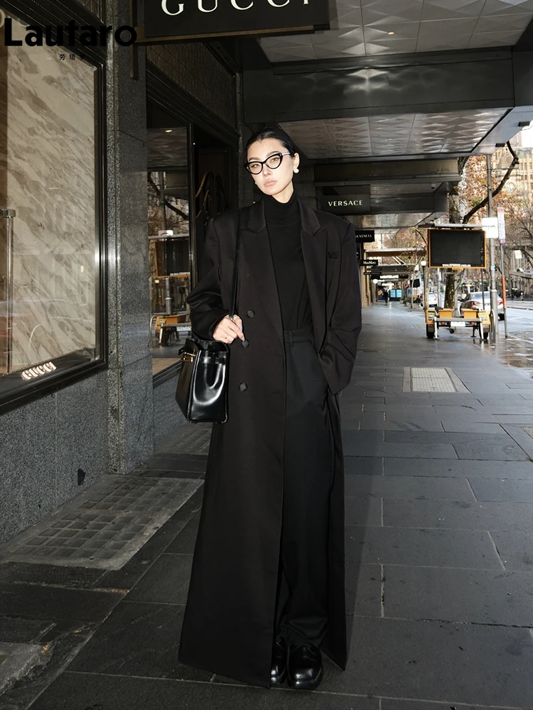 Lautaro-Spring-Autumn-Extra-Long-Black-Soft-Flowy-Trench-Coat-for-Women ...