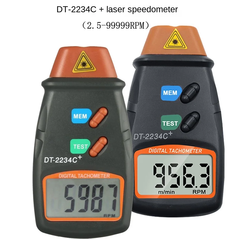 DT2234C+ Handheld LCD Digital Mini Non contact Laser Photo Tachometer ...