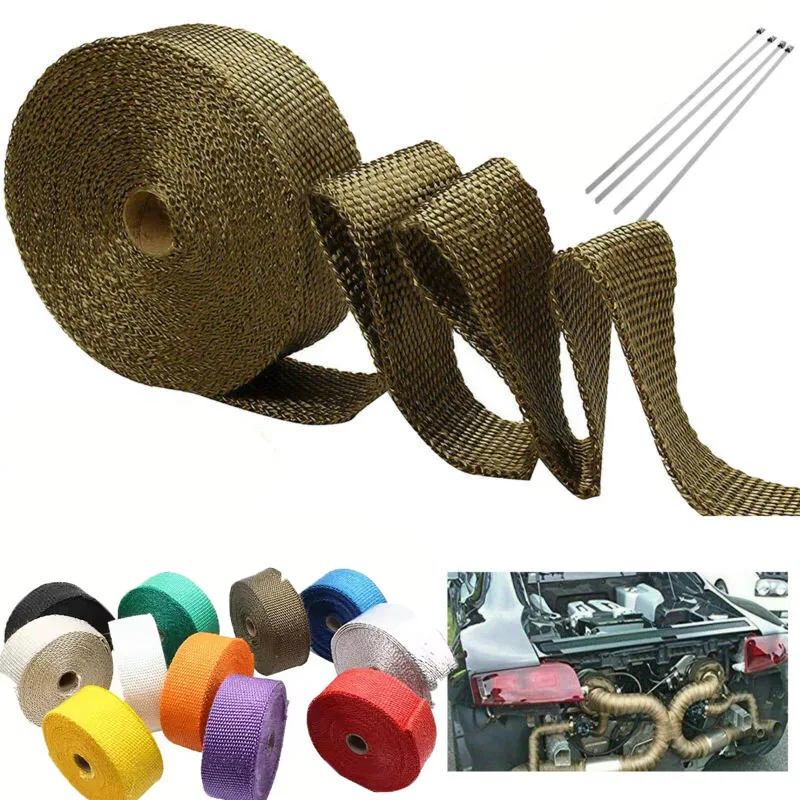 5M/10M Motorcycle Exhaust Thermal Tape Header Heat Wrap Manifold ...
