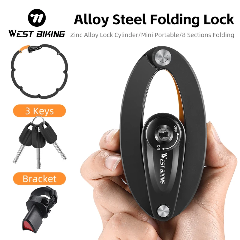 WEST-BIKING-Bicycle-Foldable-Chain-Lock-Alloy-Steel-High-Strength ...