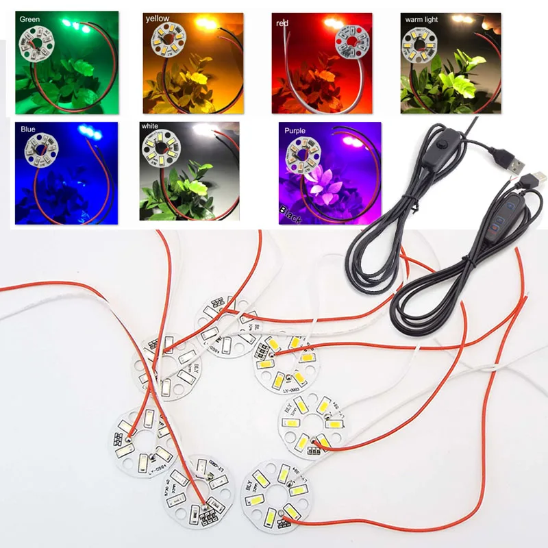 6LED-5V-USB-Lamp-LED-chip-Bead-Board-Light-Source-line-Bulb-Round ...