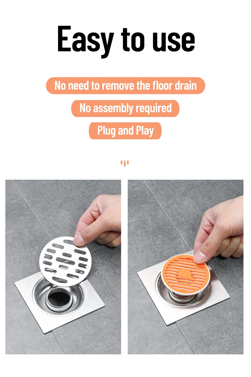 BOUCHON EVIER,02--Bouchon de vidange de douche en Silicone, Anti ...