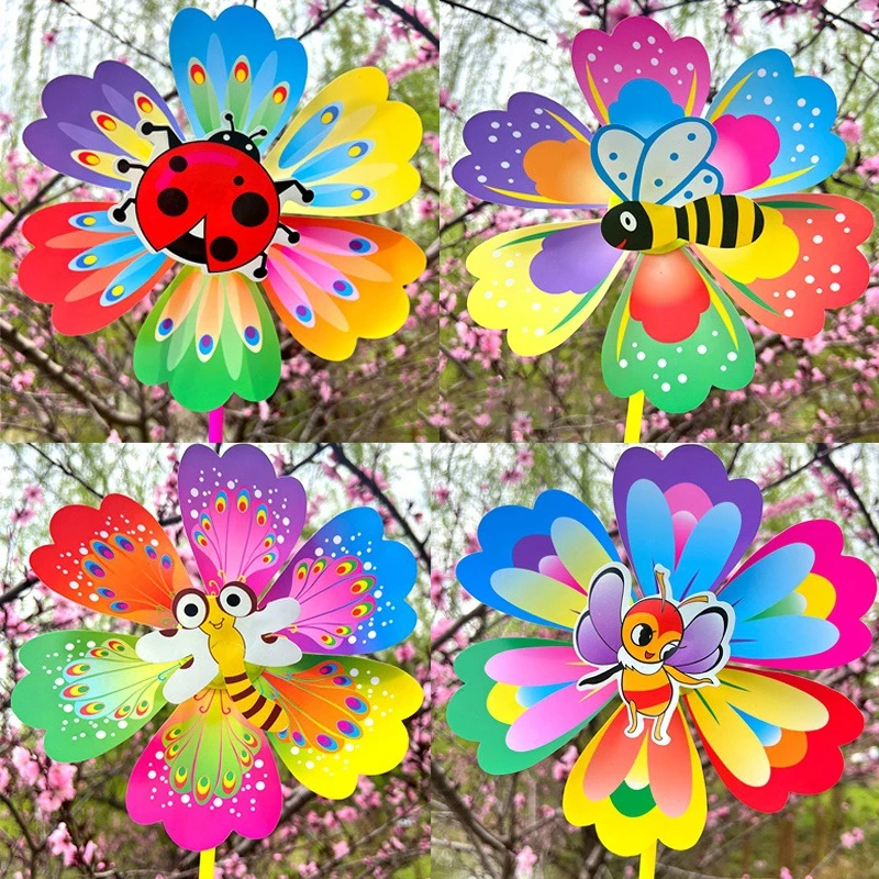 1Pcs-Cartoon-Flower-Shaped-Insect-Handheld-Windmill-Home-Garden ...