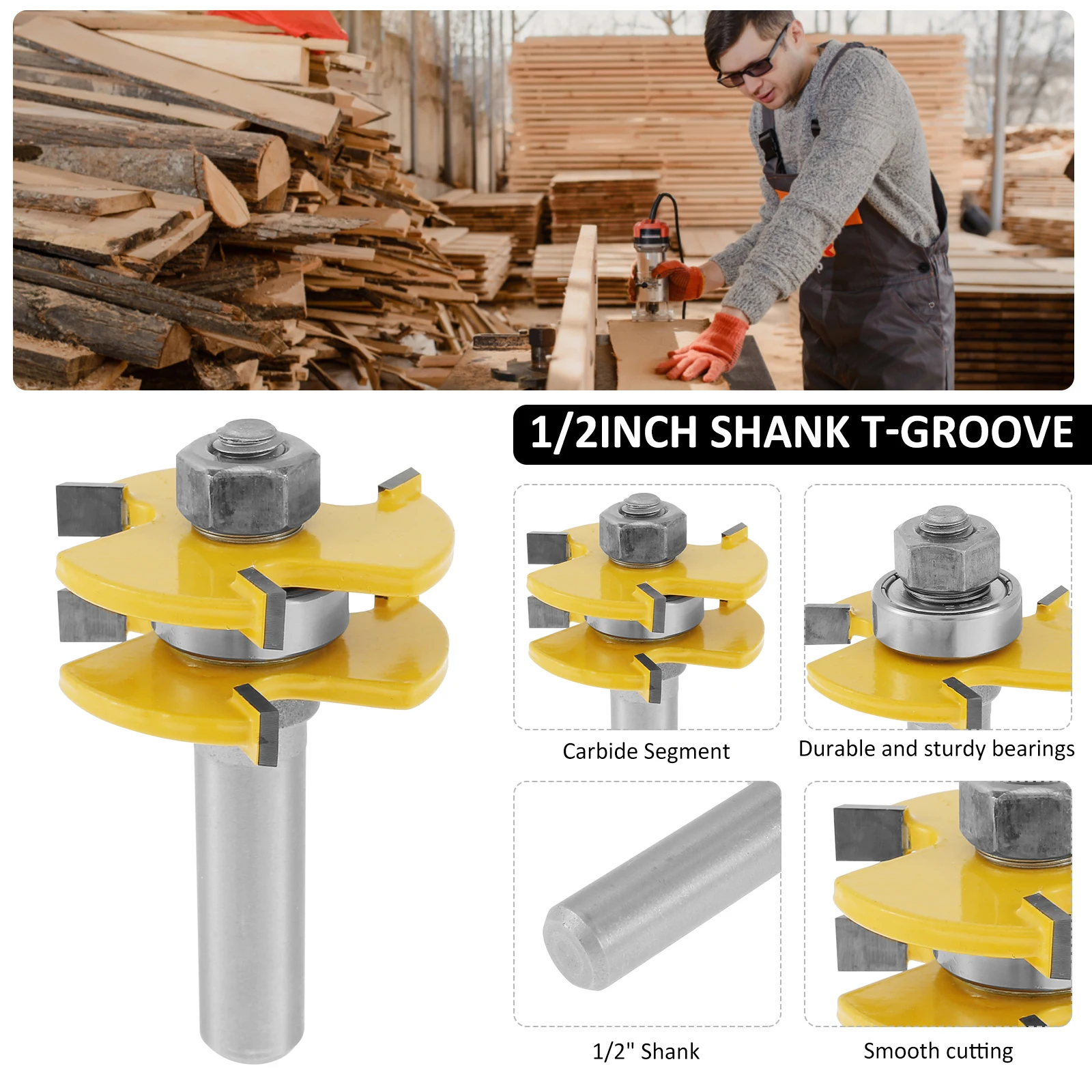 Mortise and Tenon Cutter Bit Set 2Pcs Shank Router Bit Set Carbide T Shape Wood Tenon Router Milling Cutter for Wood AliExpress