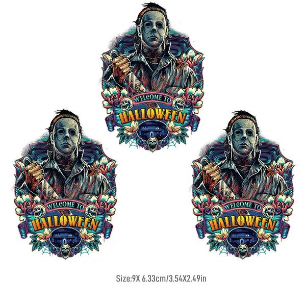 Horror Moives Custom Thermal Sticker Patches For Clothing Women T-Shirt ...