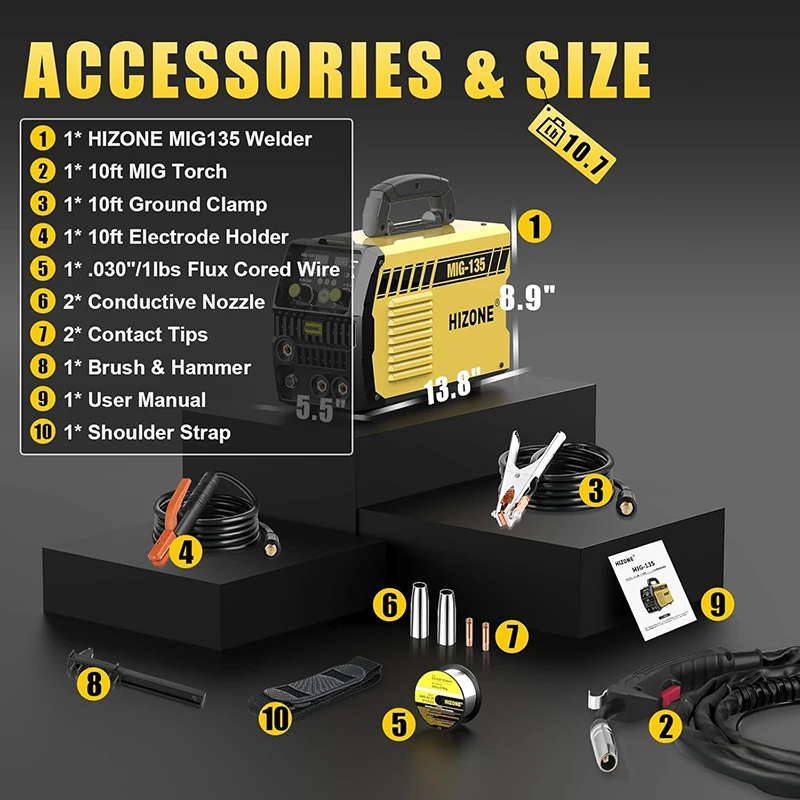 Puwu Welder HIZONE 15AK MIG Welding Gun With 10FT Cable - Euro ...