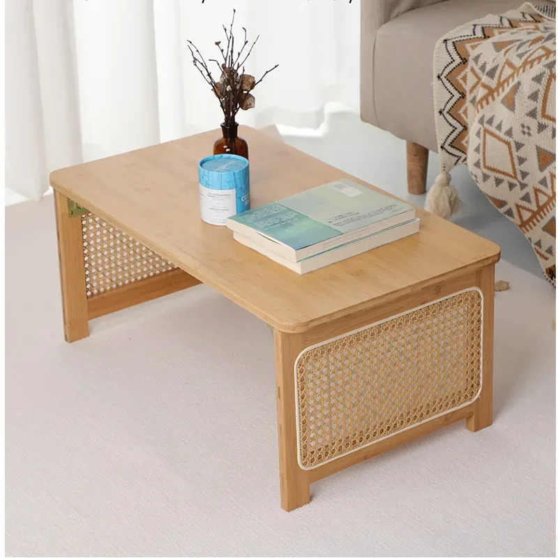 Japanese-Style-Bay-Window-Room-Desk-Natural-Bamboo-Side-Table-Tatami ...