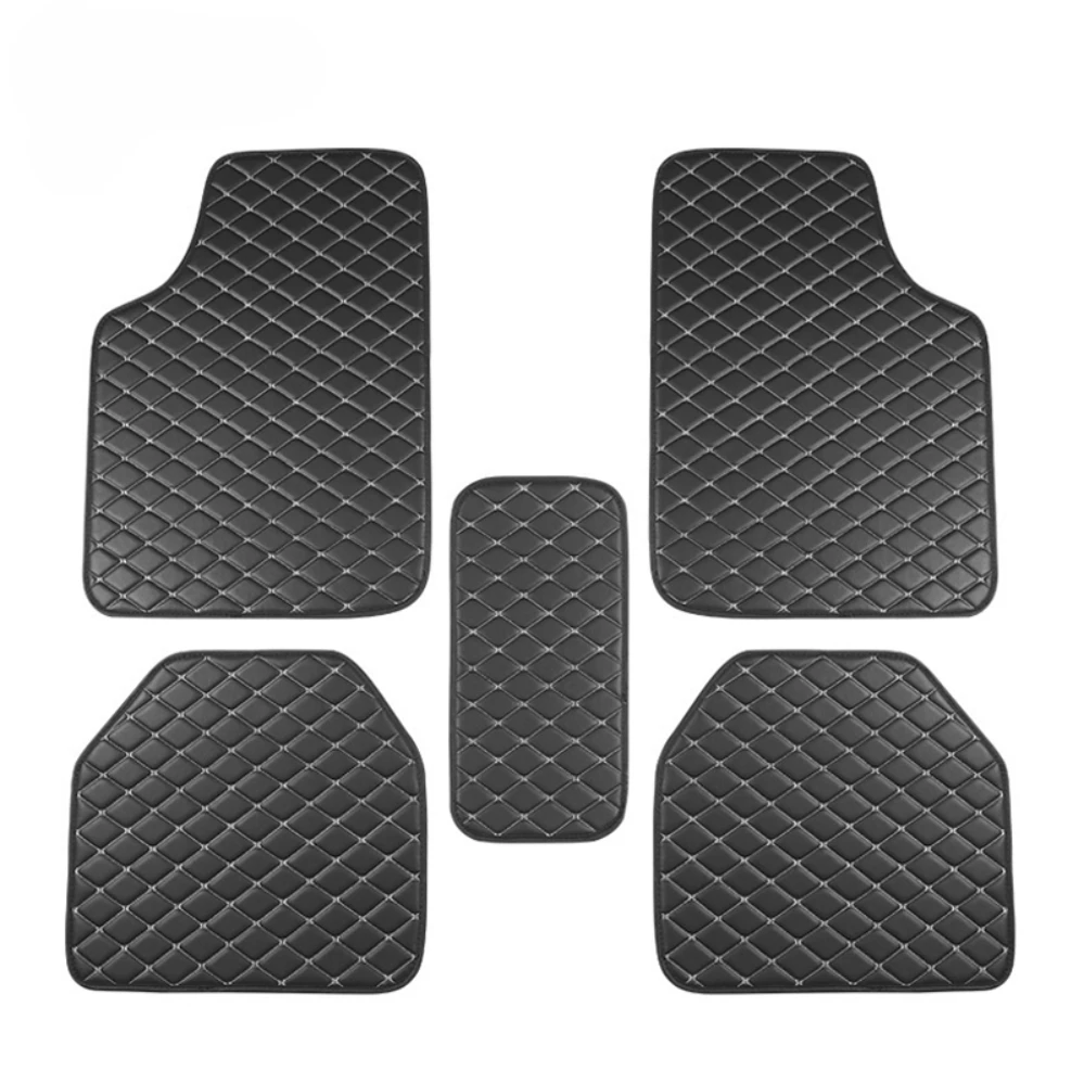 5Pcs Car Floor Mats PU Leather Waterproof Auto Foot Pad Protector pads ...