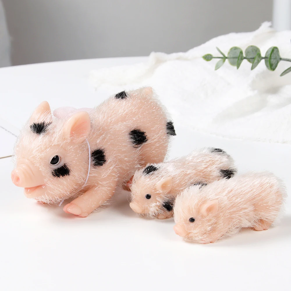 3 Pieces Silicone Pig Soft Mini Realistic Silicone Animal Lifelike ...