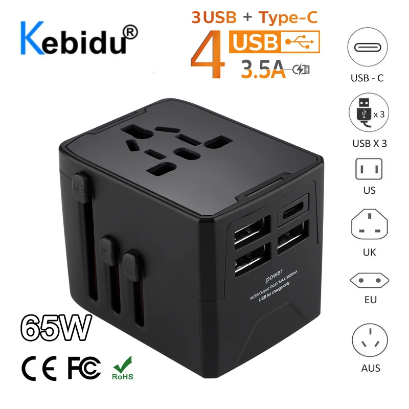 65W-Universal-Travel-Adapter-All-in-one-Travel-Charger-with-3-USB-Ports ...