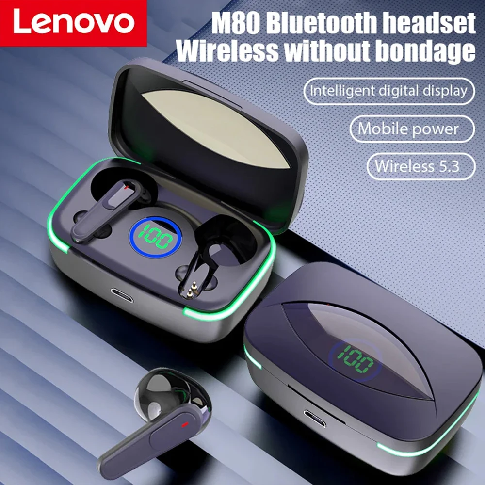 Lenovo-NEW-M80-TWS-Bluetooth-Headphone-Gaming-Wireless-Earbud-Sports ...