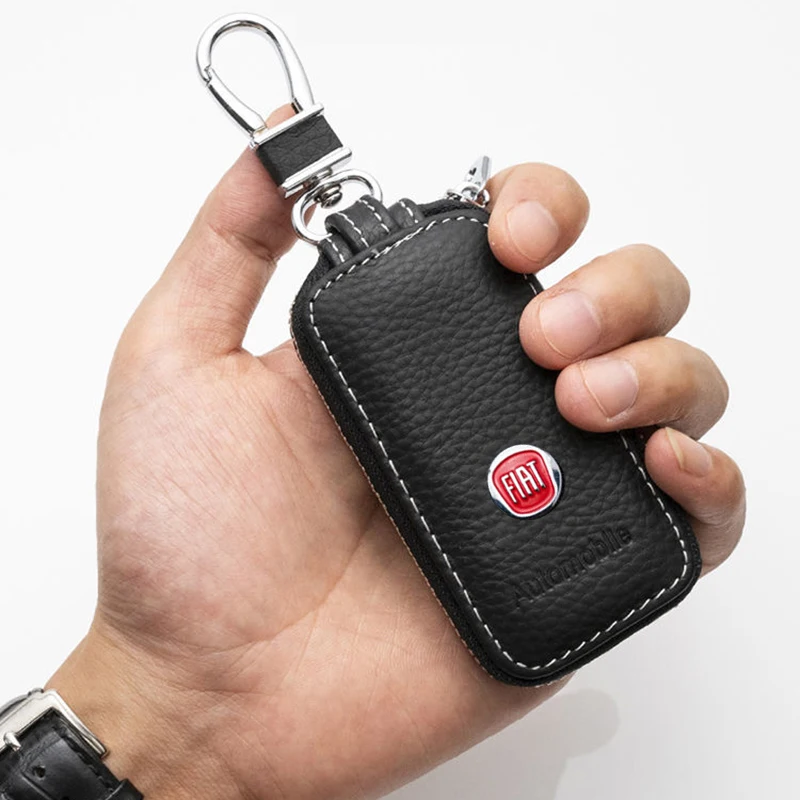Top Layer Leather Car Key Cover Case for Fiat Abarth 500 600 500c Aegea ...
