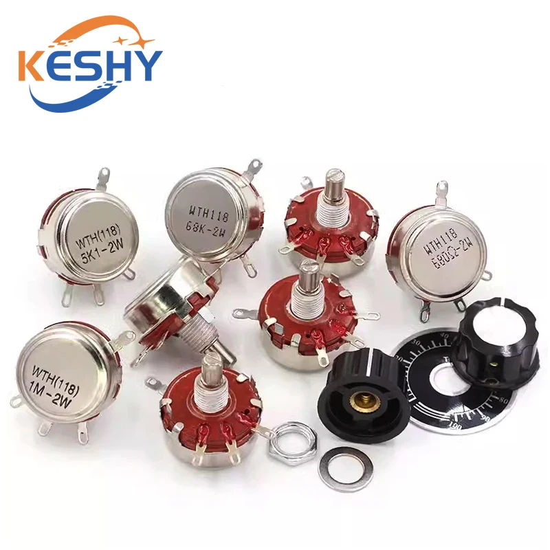 1-10PCS WTH118 2W 1A Potentiometer 1K 2.2K 4K7 6K8 10K 22K 47K 100K 1M ...