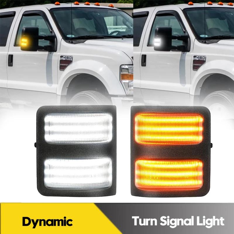 2Pcs LED Side Mirror Marker Running Dynamic Turn Signal Lights For Ford ...