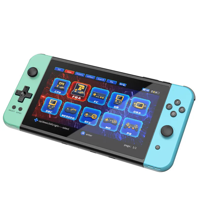 X70 handheld game console high definition 7 inches, joystick FC arcade ...