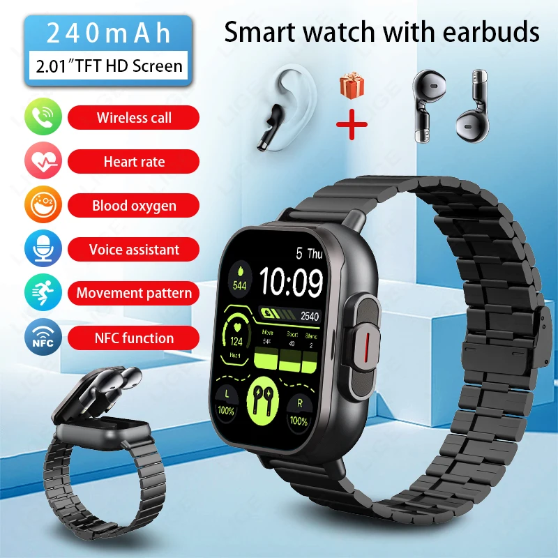 TWS 2in 1 Smart Watch with Headphones Sports Watch Bluetooth Headset ...