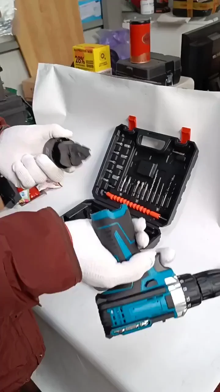 Rechargeable Drill Machine Cordless 12V Dual Battery Rechargeable Drill ...