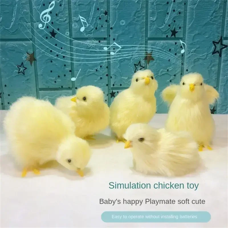 Realistic-Chick-Decoration-Furry-Animal-Doll-Simulation-Sound-Chicken ...