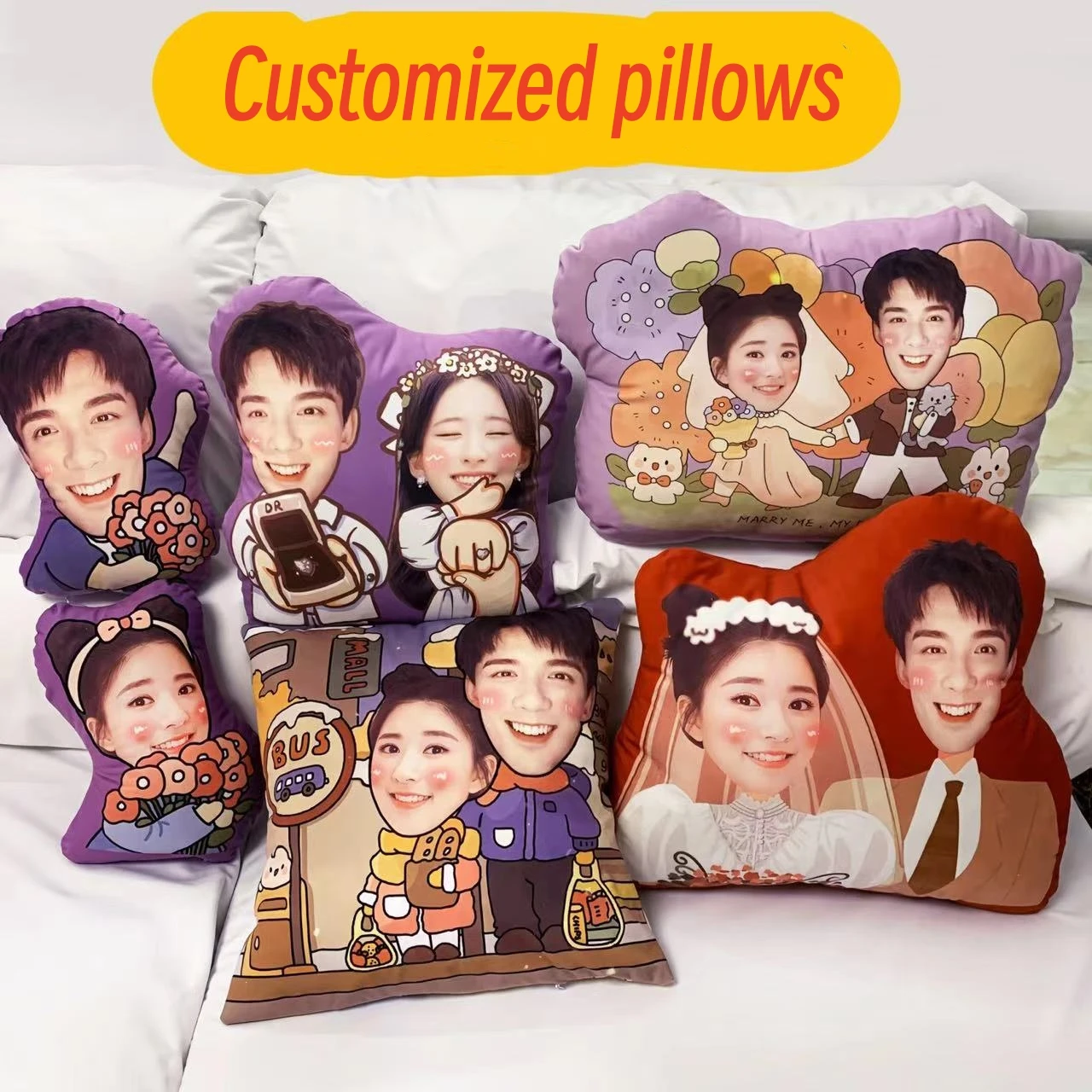 cute-Anime-characters-custom-Pillow-Dolls-Photo-my-Face-DIY-customized ...