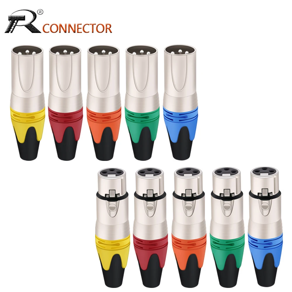 20pcs/10sets 3 Pin XLR Female Jack Male Plug Professional 3 Pole XLR ...