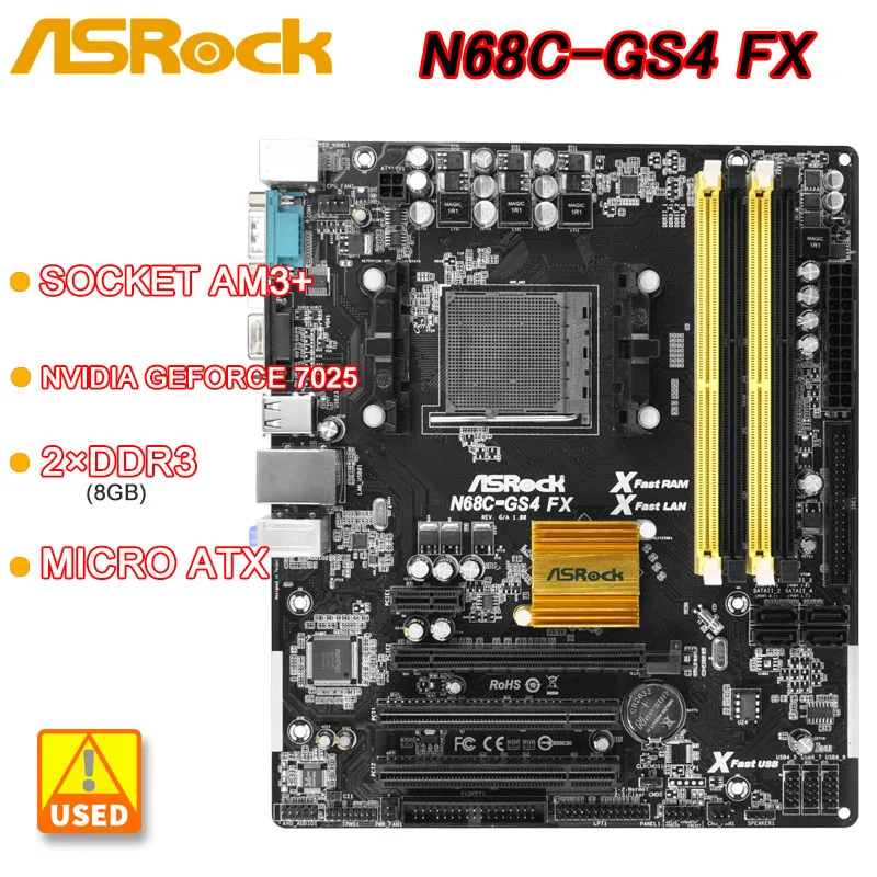 Am3 + placa-mãe asrock N68C-GS4 fx placa-mãe nvidia geforce 7025 2xddr3 ...