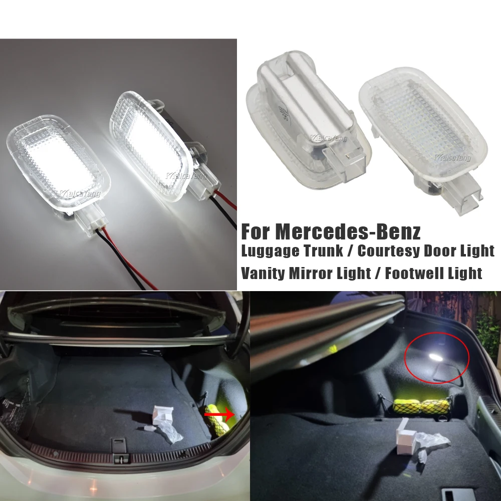 2PCS LED Luggage Trunk Light For Benz W164 X164 W169 A45 C197 W204 W212 ...
