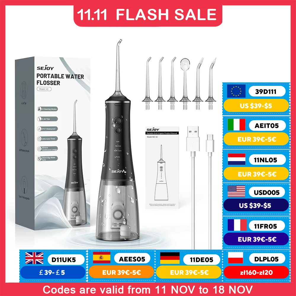 Sejoy-Dental-Oral-Irrigator-Water-Flosser-Thread-Teeth-Pick-Mouth ...