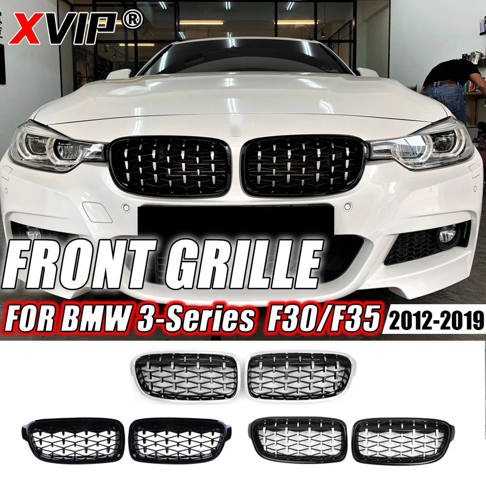 XVIP-Gloss-Black-Dual-Slat-Kidney-Grille-Diamonds-Style-Bumper-Grille ...