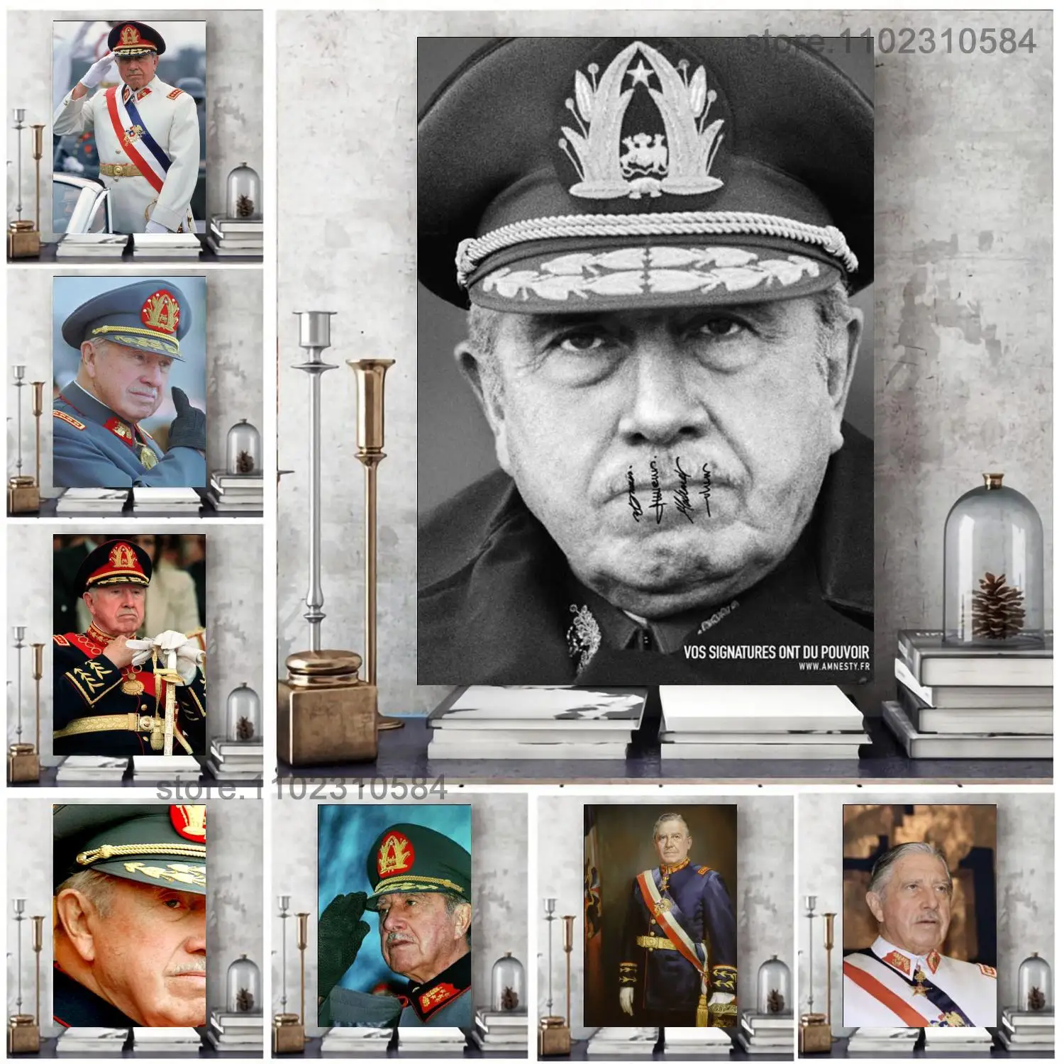 Augusto pinochet arte da parede posters da lona decoração arte poster ...