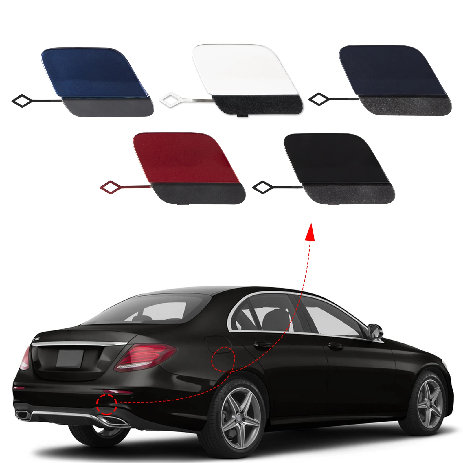 Rear Bumper Tow Hook Cover Cap Towing Eye For Mercedes Benz W213 S213 E ...