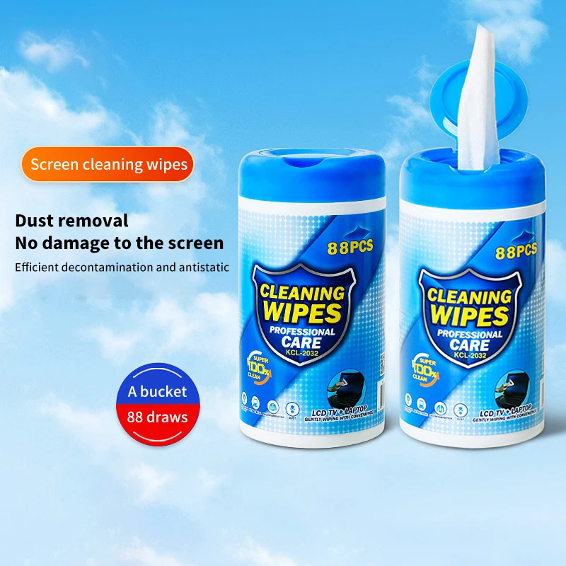 88PCS/Box Soft Anti-static Cleaning Wipes Wet Tissues For Computer ...