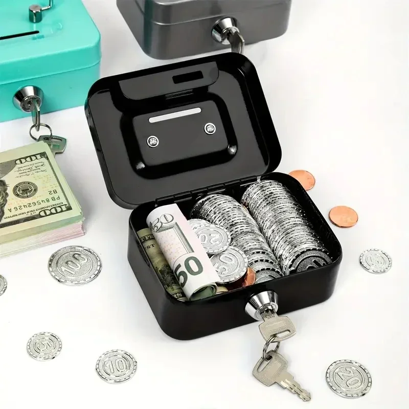 Money-Safe-Box-Mini-Cash-Box-Metal-Key-Money-Bank-Small-Security-Lock ...