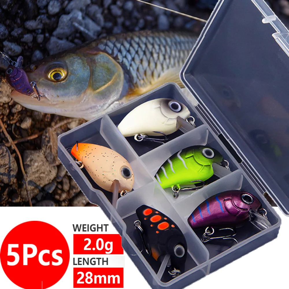 New-5Pcs-Set-2g-Mini-Crankbaits-Fishing-sinking-Wobbler-For-Pike ...