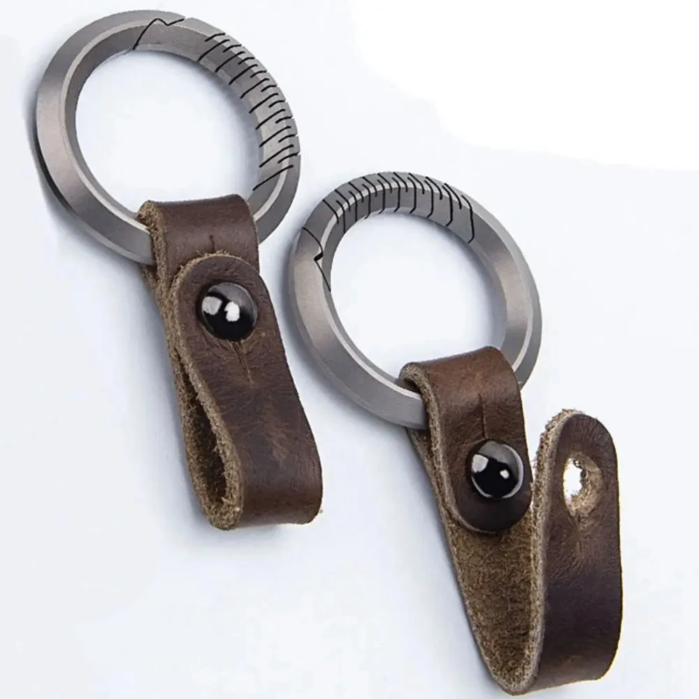 TC4-Titanium-Alloy-Key-Rings-Keychains-Buckle-Pendant-Super-Cowhide-Man ...